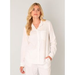 Hemdbluse Base Level "Yael", Damen, Gr. 40, wei&szlig; (natural wei&szlig;), Single Jersey, Obermaterial: 55% Leinen, 45% Viskose, regular fit normal, Blusen Hemdbluse