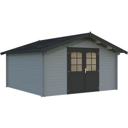Gartenhaus Palmako "Lotta", hellgrau, anthrazit, ohne Fu&szlig;boden, ohne Dacheindeckung, Massivholz, Gartenh&auml;user, Gartenhaus, verschiedene Farben