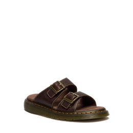Dr. Martens Damen Pantolette "Josef", Gr. 44braun, Leder, Schuhe, Sommerschuh, Schlupfschuh mit Logopr&auml;gung an den Schnallen, Slide