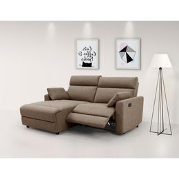 Ecksofa Inosign "JENNA L-Form, 209cm - OTTO. Verl&auml;ssliche Qualit&auml;t.", grau (taupe), B:209cm H:100,5cm T:163cm, Webstoff 100% Polyester, Sofas, Ecksofa, manuelle o. elektrische Relaxfunktion, USB A/C, Struktur fein.