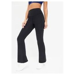 Funktionsleggings bonprix, Damen, Gr. 40/42 (M), N-Gr, schwarz, Jersey, Obermaterial: 77% Polyamid, 23% Elasthan, regular fit, Hosen, aus weichem Material, mit doppeltem Taillenbund, Regular Fit