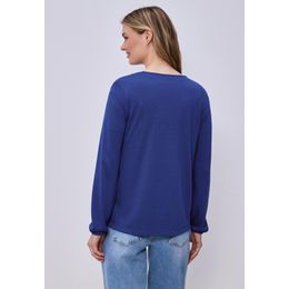 Street One Damen Cardiganamparo blau, Gr. 34, unifarben, Stoff, 65% Polyester, 35% Viskose, Strickjacken, bestehend aus einem Materialmix