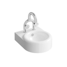 Vitra Liquid Waschtisch 7317B403-1740 40x49,5x15cm, mit &Uuml;berlauf, wei&szlig; hochglanz VC, 2 Hahnl&ouml;cher, Stichma&szlig; 150 mm