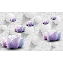 Fototapete papermoon "Muster mit Blumen", bunt, B:4,5m L:2,8m, Vlies, Tapeten