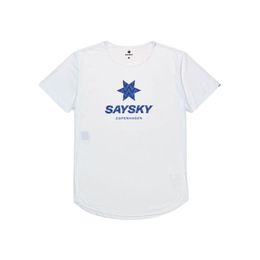 Saysky Zig Zag Flow T-Shirt Bekleidung Herren wei&szlig;