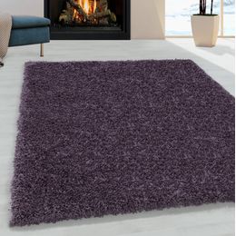 Hochflor-Teppich Ayyildiz Teppiche "SYDNEY 3000", lila (violett), B:240cm H:30mm L:340cm, Polypropylen (PP), Teppiche, Shaggy, Langflor, uni, auch in rund, Wohnzimmer