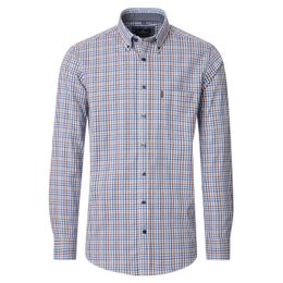 Langarmhemd Casamoda "Casamoda Freizeithemd kariert", Herren, Gr. L, Normalgr&ouml;&szlig;en, bunt (blau), 100% Baumwolle, kariert, l&auml;ssig geschnitten, Hemden