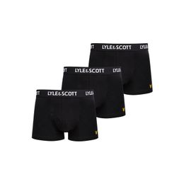 Lyle & Scott Boxershorts LYLE & SCOTT "Boxershort Barclay 3er Pack", Damen, Gr. L, schwarz, Obermaterial: 95% Baumwolle CO. 5% Elasthan EL., Unterhosen