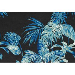 Fototapete ARCHITECTS PAPER "Atelier 47 Tropical Leaves Artwork 1", blau (schwarz, dunkelblau, hellblau), B:4m L:2,7m, Vlies, Tapeten, Vlies, Wand, Schr&auml;ge, Decke