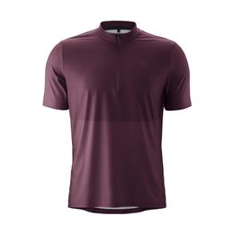 Radtrikot Gonso "Adventure Jersey Halfzip M", Herren, Gr. L, dunkelrot, 88% Polyester, 12% Elasthan, Rundhals, Trikots, Herren Fahrradtrikot, modernes Half-Zip Trikot mit R&uuml;ckentasche