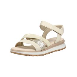Keilsandalette Gabor COMFORT "Gabor Comfort Sandalen Glattleder", Damen, Gr. 39, vanille, Glattleder, Schuhe
