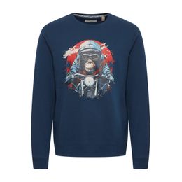 Rundhalspullover Blend "Rundhalspullover BHSweatshirt", Herren, Gr. L, blau (marineblaus), Obermaterial: 60% Baumwolle CO. 40% Polyester PES., Pullover Rundhalspullover