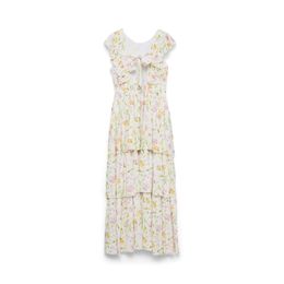 V&eacute;ro Moda Maxikleid VERO MODA "VMESTELLA SL MAXI DRESS EXP", Damen, Gr. L, N-Gr, hellwei&szlig; aop:flower aop, Obermaterial: 50% Nylon, 50% Viskose, bedruckt, normal lang, Rundhals, Kleider Maxikleid, Viskosemischung