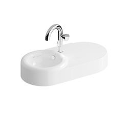 Vitra Liquid Waschtisch 7314B403-0001 80x39,5x15cm, mit &Uuml;berlauf, wei&szlig; hochglanz VC, 1 Hahnloch mittig