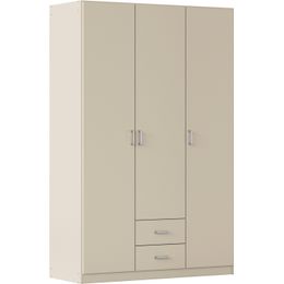 Dreht&uuml;renschrank Rauch "Kleiderschrank Garderobe GAMMA Breiten 91/136/181/226/271/315/360 cm", beige (champagner), griffe alu, B:136cm H:210cm T:54cm, Holzwerkstoff, Schr&auml;nke, Dreht&uuml;renschrank, mit Schubladen, verschiedene Griff-Varianten TOPSELLER MADE IN GERMANY