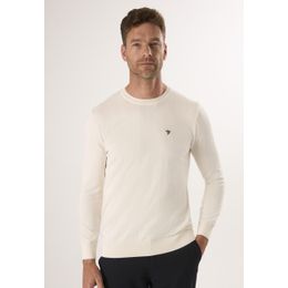 Rundhalspullover FELIX HARDY "Pullover mit Rundhalsausschnitt", Herren, Gr. L, ecru, 100% Baumwolle, Pullover Rundhalspullover