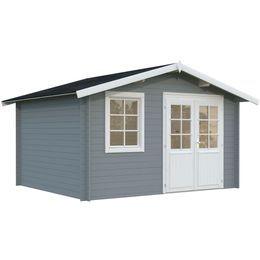 Gartenhaus Palmako "Klara", grau (hellgrau, wei&szlig;), ohne Fu&szlig;boden, ohne Dacheindeckung, Massivholz, Gartenh&auml;user, Gartenhaus, verschiedene Farben
