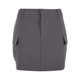 Sommerrock Urban Classics "Urban Classics Ladies Short Patched Pocket Skirt", Damen, Gr. L, magnet, 75% Polyester, 19% Viskose, 6% Elasthan, unifarben, normal, R&ouml;cke