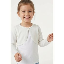 happy girls M&auml;dchen Bolero, beige, festlich, Gr. 110, Glitzermuster, unifarben, Strick, Obermaterial: 70% Baumwolle, 30% Polyester, Strickjacken, im