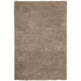 Hochflor-Teppich Kayoom "Cyrill 500", taupe, B:60cm H:30mm L:110cm, Polyester, Teppiche, Hochflor, Modernes Muster, Uni, Fu&szlig;bodenheizungsgeeignet, Wohnzimmer