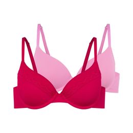 B&uuml;gel-BH Dorina "Jana (Valentine)", Damen, Gr. 80, Cup E, pink, pink, Microtouch, Obermaterial: 62% Polyamid, 31% Elasthan, 7% sonstige Fasern, BHs B&uuml;gel-BH, leicht gepolstert, vorgeformte Cups, Spitzendetails, elastisch