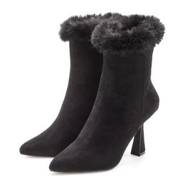 Damen High-Heel-Stiefelette "Ankleboots mit Rei&szlig;verschluss", LASCANA Belle Affaire, Gr. 38, schwarz, Obermaterial: 100% Textilmaterial. Decksohle:
