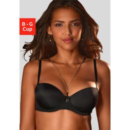 JETTE Damen Schalen-BH, Gr. 75, schwarz, Microtouch, Obermaterial: 82% Polyamid (TACTEL), 18% Elasthan (LYCRA), BHs, mit extravagantem Schmuckteil,