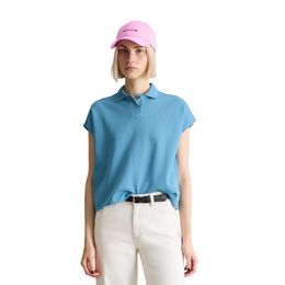 Marc O'Polo Poloshirt MARC O'POLO DENIM "aus Organic Cotton", Damen, Gr. L, blau dawn, Obermaterial: 100% Baumwolle, unifarben, Shirts