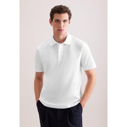 Poloshirt Seidensticker, Herren, Gr. L, wei&szlig;, 100% Baumwolle, unifarben, regular fit, Shirts, Polo Uni