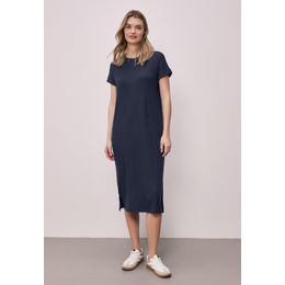 Street One Damen Jerseykleid, blau, Gr. 40, unifarben, Jersey, 75% Viskose, 20% Polyester, 5% Elasthan, Kleider, mit Rundhalsausschnitt