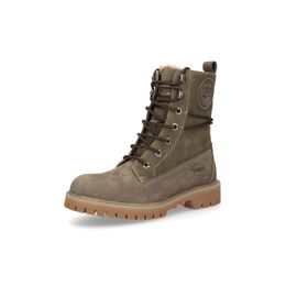 Schn&uuml;rstiefel Dockers by Gerli, Damen, Gr. 39, gr&uuml;n (khaki), Nubukleder, Schuhe Schn&uuml;rstiefel, Boots, Casual Boots mit modischen Schn&uuml;rsenkeln