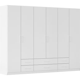 Dreht&uuml;renschrank Rauch "Kleiderschrank Garderobe GAMMA Breiten 91/136/181/226/271/315/360 cm", alpinwei&szlig;, griffe wei&szlig;, B:271cm H:210cm T:54cm, Holzwerkstoff, Schr&auml;nke, Dreht&uuml;renschrank, mit Schubladen, verschiedene Griff-Varianten TOPSELLER MADE IN GERMANY