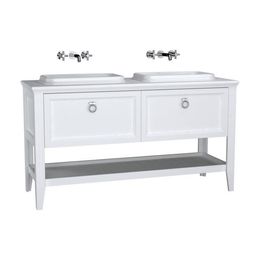 Vitra Valarte Einbauwaschtisch-M&ouml;bel-Set 62210 149,5 x 52 x 87,5 cm, links/rechts, Korpus wei&szlig; matt/Waschtisch wei&szlig; hochglanz