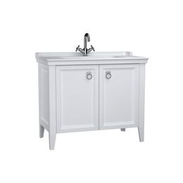 Vitra Valarte Waschtisch-M&ouml;bel-Set 62156 99,5 x 53 x 88 cm, 2 T&uuml;ren, Korpus wei&szlig; matt/Waschtisch wei&szlig; hochglanz