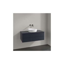 Villeroy & Boch Villeroy und Boch Antao Waschtisch-Unterschrank L20150HG mit Beleuchtung, 2 Ausz&uuml;ge, 1000 x 360 x 500 mm, Front mit Struktur, Midnight Blue Matt Lacquer / Midnight Blue Matt Lacquer