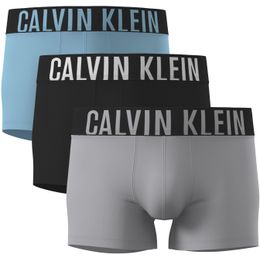 Trunk "TRUNK 3PK", Damen, Gr. S (48), 3 Stk., harbor mist, schwarz, chilly blau, Jersey, Obermaterial: 95% Baumwolle, 5% Elasthan, Calvin Klein Underwear, k&ouml;rpernah, Unterhosen, mit Logo-Elastikbund