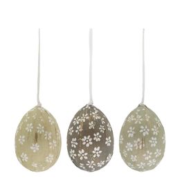 Chic Antique Ostereier H&auml;nger mit Blumen Set (3-teilig) Bunt 2 &Oslash;: 5 cm, H&ouml;he 7 cm skandinavische Deko Online Shop