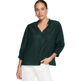 Schlupfbluse Zero "Damen mit Struktur", Damen, Gr. 44, gr&uuml;n forest, Obermaterial: 67% Lyocell, 33% Polyamid, figurbetont normal, V-Ausschnitt, Blusen Schlupfbluse