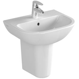 Vitra S20 Handwaschbecken 5500L003-0001 45x35,5cm, &Uuml;berlauf/Hahnloch mittig, wei&szlig;