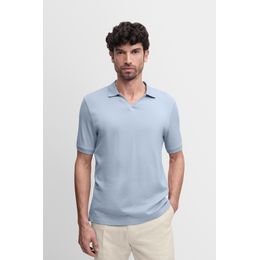 Poloshirt Cinque "CIBOLL", Herren, Gr. M, hellblau, Jersey, Obermaterial: 100% Baumwolle, unifarben, relaxed fit normal, V-Ausschnitt, B&uuml;ndchen, Shirts, Polokragen, offene Knopfleiste, Relaxed Fit