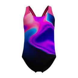 Badeanzug Speedo Gr. 128, dkpnk, blk, Badeanz&uuml;ge, 128 (122), N-Gr, Obermaterial: 100% Polyester, Badeanzug, f&uuml;r Kinder und Jugendliche, sportlicher Stil, Splashback-Tr&auml;ger