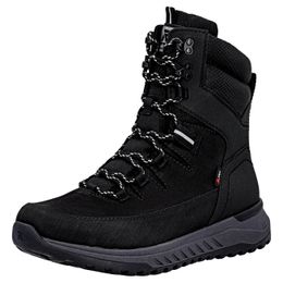 RIEKER SPORT Herren Winterboots, Gr. 42, schwarz, Leder, Lederimitat, Textil, Schuhe, Schneeboots, Outdoorstiefelette in bequemer Form, TEX-Membran