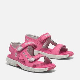 Sandale Timberland "MOSS JUMP BACKSTRAP SANDAL", M&auml;dchen, Gr. 24, br pnk, Leder, Schuhe Sandale, aus Leder