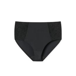 Schiesser Damen Midislip "Air", Gr. 38, schwarz, Microfaser, Obermaterial: 85% Polyamid, 15% Elasthan, unifarben, Unterhosen, mit transparenten