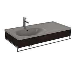 Vitra Equal M&ouml;belwaschtisch-Set 66059 102,5x52cm, mit M&ouml;belwaschtisch asymmetrisch, steingrau, mit Holzblende ulme