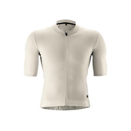 Radtrikot Gonso "Road Jersey M", Herren, Gr. L, hellgrau, 84% Polyester, 16% Elasthan, Rundhals, Trikots, Herren Fahrradtrikot kurzarm, Full-Zip Trikot, R&uuml;ckentasche, Slim Fit