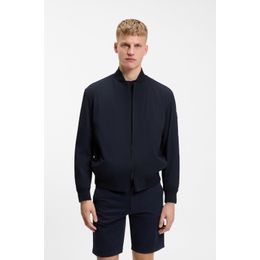 Blouson BOSS Orange "Osruf", Herren, Gr. 58, dunkelblau404, Web, Obermaterial: 87% Polyamid, 13% Elasthan, unifarben, regular fit normal, Rippstrickb&uuml;ndchen, Jacken Blouson, Rippb&uuml;ndchen, Regular Fit, 2-wege-Rei&szlig;verschluss