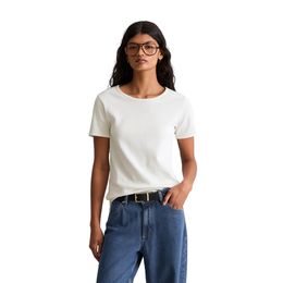 Marc O'Polo T-Shirt MARC O'POLO DENIM "aus reiner Bio-Baumwolle", Damen, Gr. L, silky wei&szlig;, Obermaterial: 100% Baumwolle, unifarben, Basic, slim fit, Rundhals, normaler Saum, Shirts T-Shirt