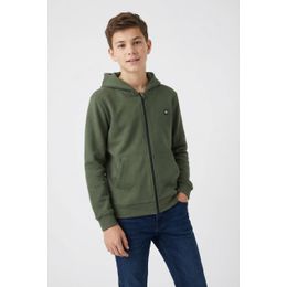 name it Jungen Kapuzensweatjacke "NKMVIMO LS SWEAT CARD BRU NOOS", gr&uuml;n, Gr. 116, unifarben, Sweatware, Obermaterial: 60% Baumwolle, 40% Polyester,