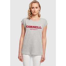 Merchcode T-Shirt 'Cornell University - Script' Damen Gr&ouml;&szlig;e XS graumeliert / dunkelrot